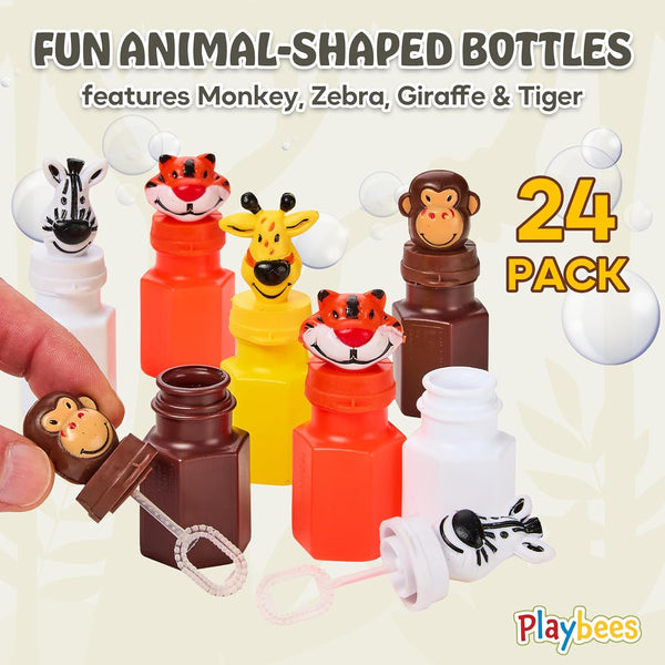 Zoo Animal Bubbles - 24 Pack - Safari Party Favors, Bulk Mini Wand Bot ...